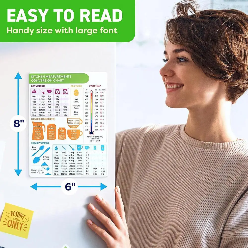 Kitchen Conversion Chart Magnet Extra Large Easy To Read, 54% OFF
