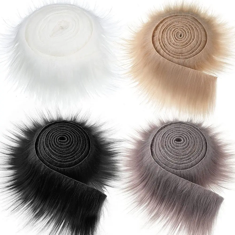 Muiltcolor-Long-Plush-Fur-Trim-Fabric-Roll-Stripe-Faux-Fur-Ribbon-Tapes ...