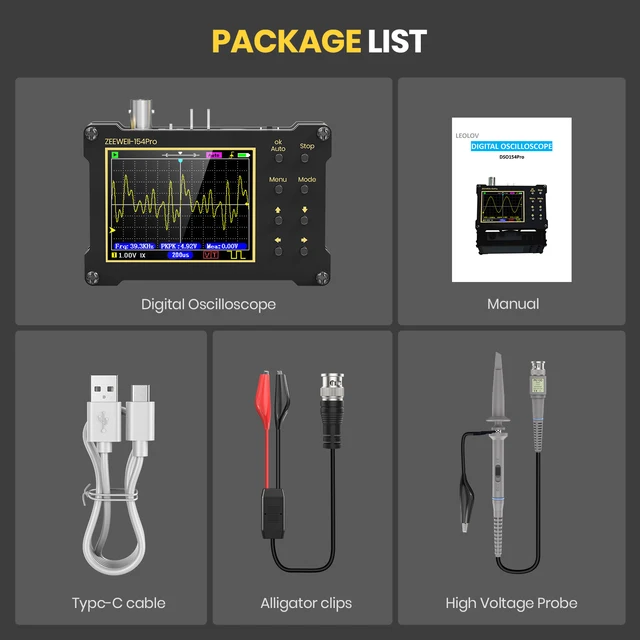 DSO154Pro 2.4-inch Screen Digital Oscilloscope1MHz & 18MHz Analog ...