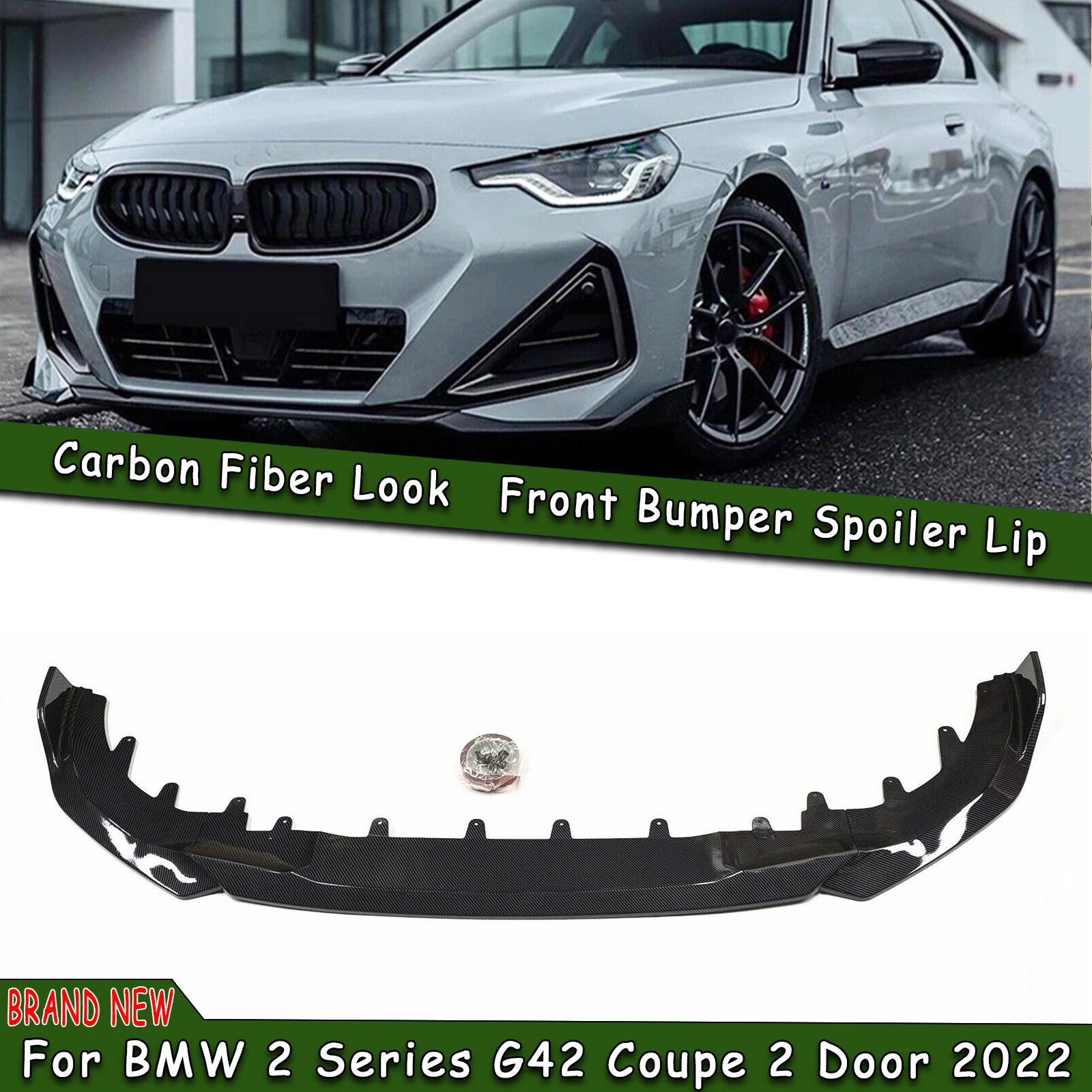 Car Front Bumper Spoiler Lip Lower Blade Diffuser Flare Splitter Body ...