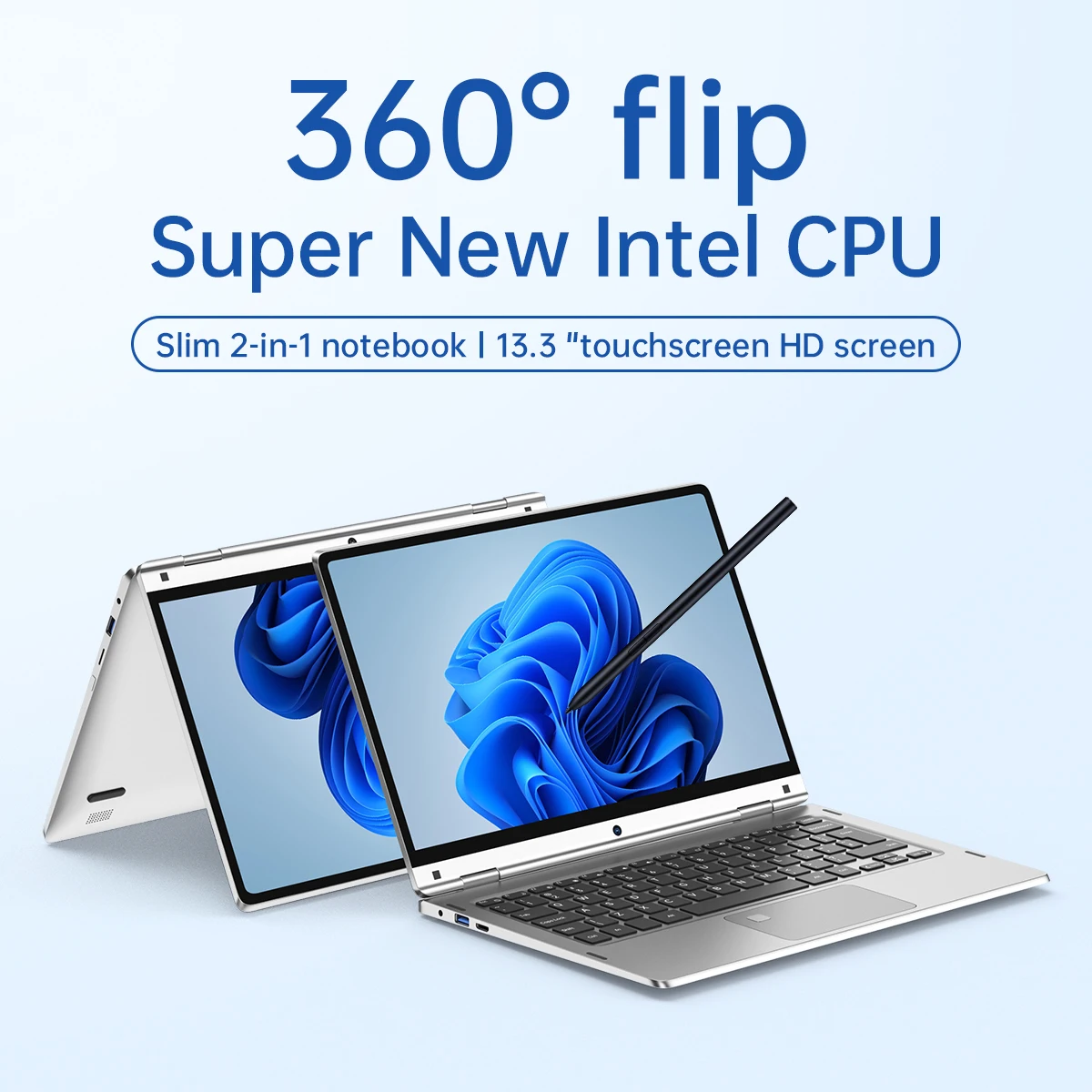 Laptop-Gaming-Computer-com-Touch-Screen-2K-HD-360-Flip-Intel-Celeron ...