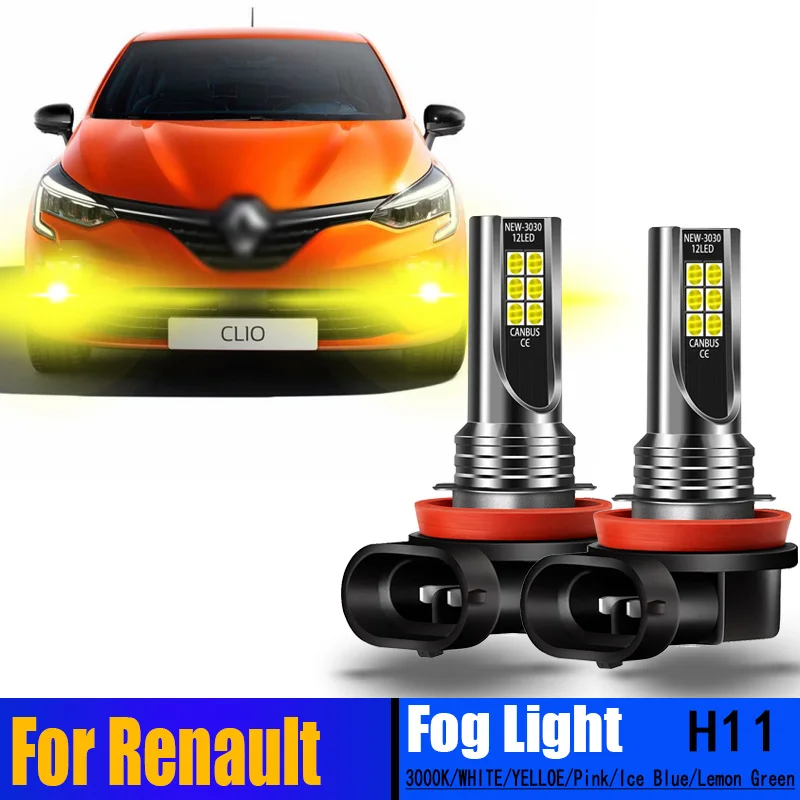 2pcs-LED-Front-Fog-Light-Bulbs-H8-H11-H16-For-Renault-Grand-Scenic-Clio ...