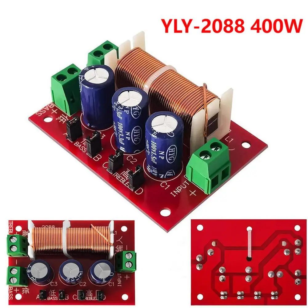 YLY-2088 400W Adjustable 2 Way Crossover Filters 1 Unit Audio Speaker Frequency Divider Full ...