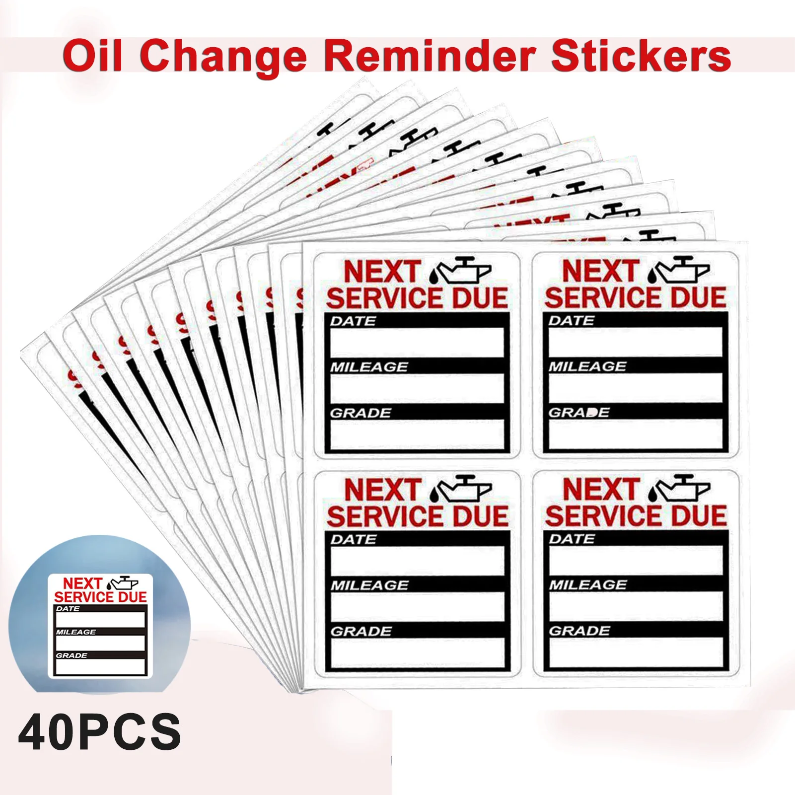 Car-Windshield-Oil-Change-Stickers-40PCS-2x2-Inch-Service-Reminder ...