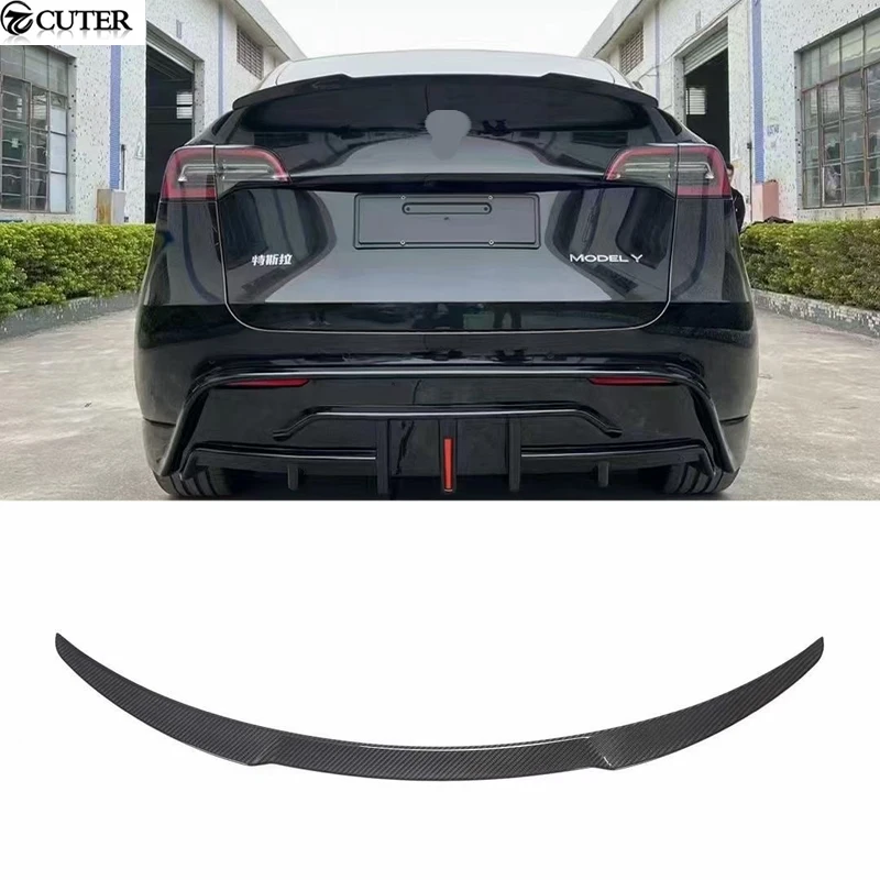 Model Y V Style Carbon Fiber Rear Spoiler Wings For Tesla Model Y Car ...