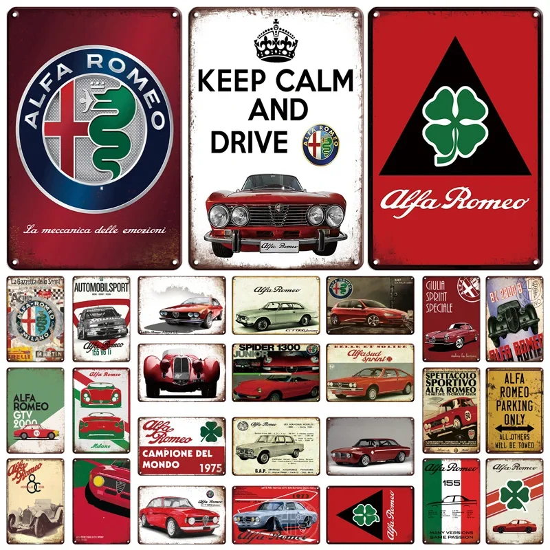 Retro-Garage-Classic-Eunos-Auto-Alfa-Romeo-Metalen-Tinnen-Bord-Plaque ...