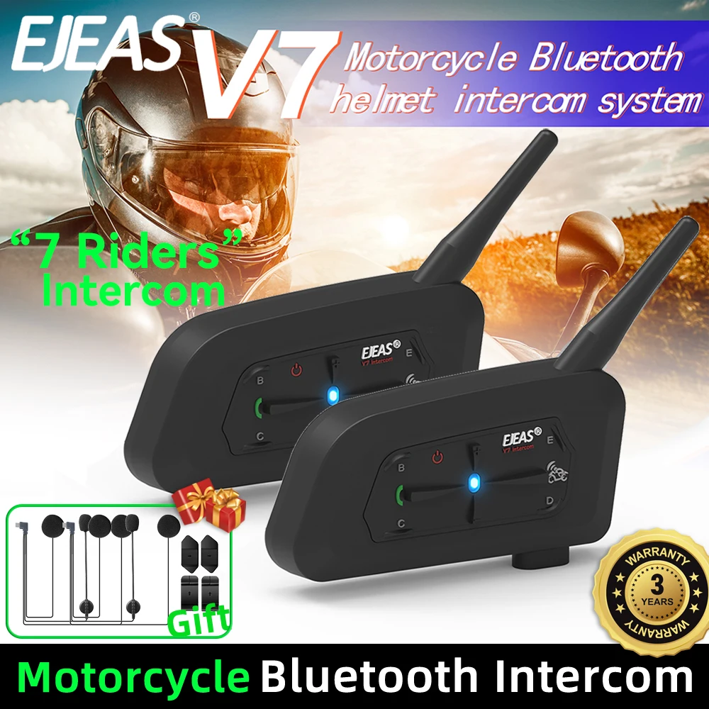 EJEAS-V7-Motorcycle-Intercom-Helmet-Bluetooth-5-1-Headset-For-7-Riders ...