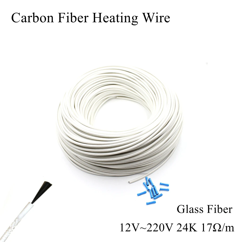 Glass Fiberglass Sheath Carbon Fiber Heating Wire Cable 12v 220v 24k ...