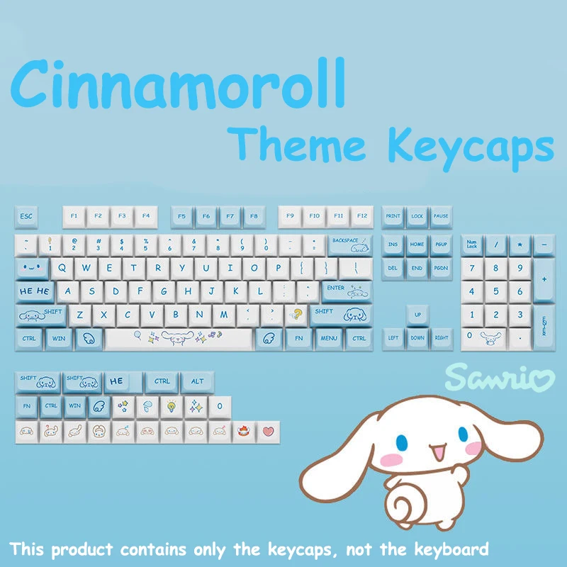 Sanrio-Kawaii-Anime-Cinnamoroll-Keycaps-Cute-PBT-Mechanical-Keyboard ...