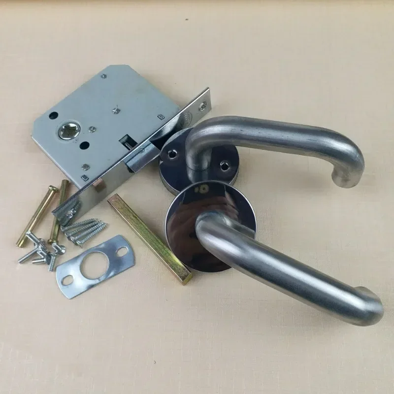 Fireproof-Hallway-Lock-Fireproof-Passage-Door-Lock-Double-Curved-Handle ...