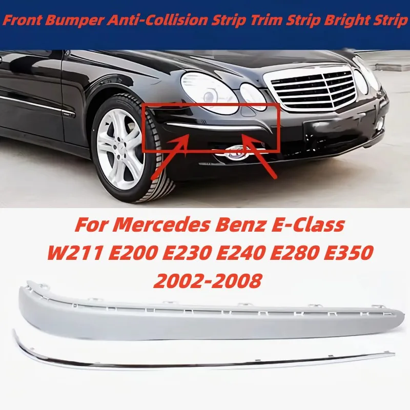 Front-Bumper-Anti-Collision-Strip-Trim-Strip-Bright-Strip-For-Mercedes ...