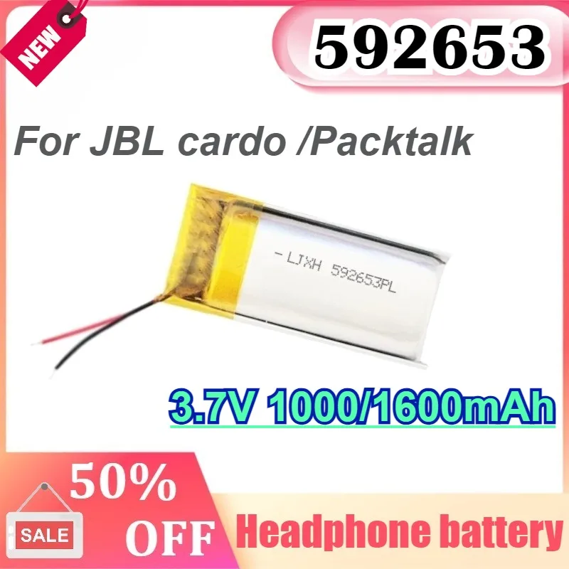 592653 1600mAh for JBL Cardo Edge / Packtalk Bold 1st Generation Gaming ...