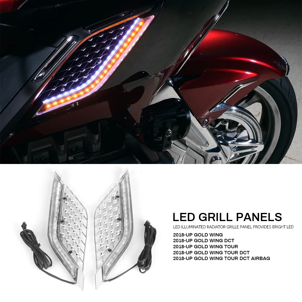 Motorcycle-LED-Light-Radiator-Grill-Panels-Decorative-Light-Lamp-For-Honda-Goldwing-Gold-Wing ...