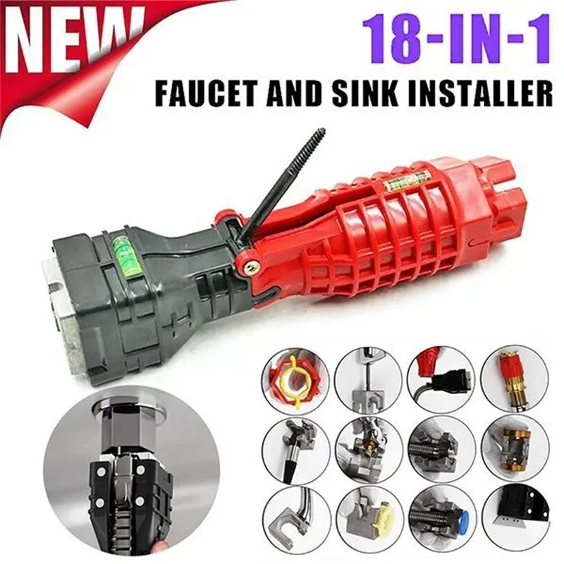 New-18-In-1-Faucet-and-Sink-Installer-Tools-Pipe-Wrench-For-Plumbers ...