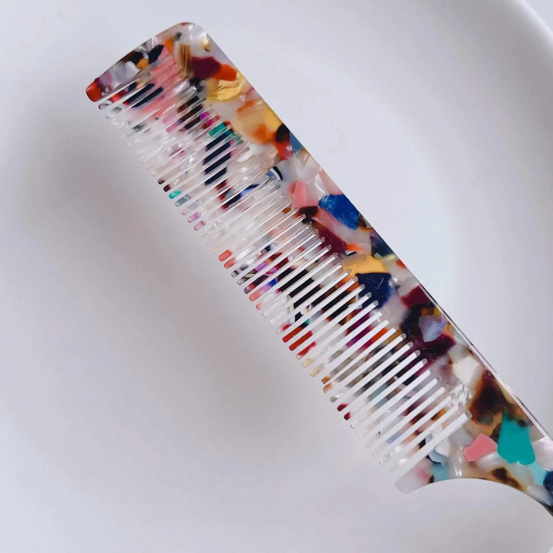 Léopard clair-Peigne en plaque d'acétate coréen pour femmes, cheveux ...