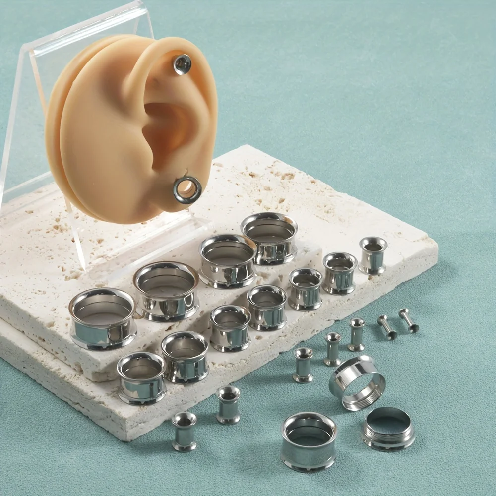 1-Pair-12-Pairs-Set-Stainless-Steel-Internal-Threaded-Ear-Plugs-Mix ...