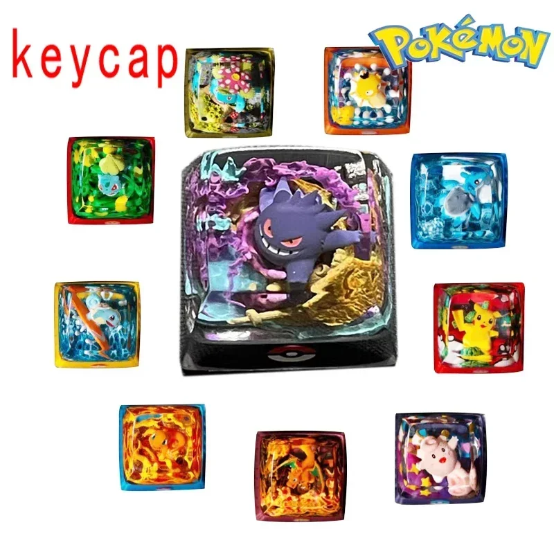 Pokemon-Gengar-Pikachu-Charizard-Eevee-tapa-de-tecla-transparente-Micro ...