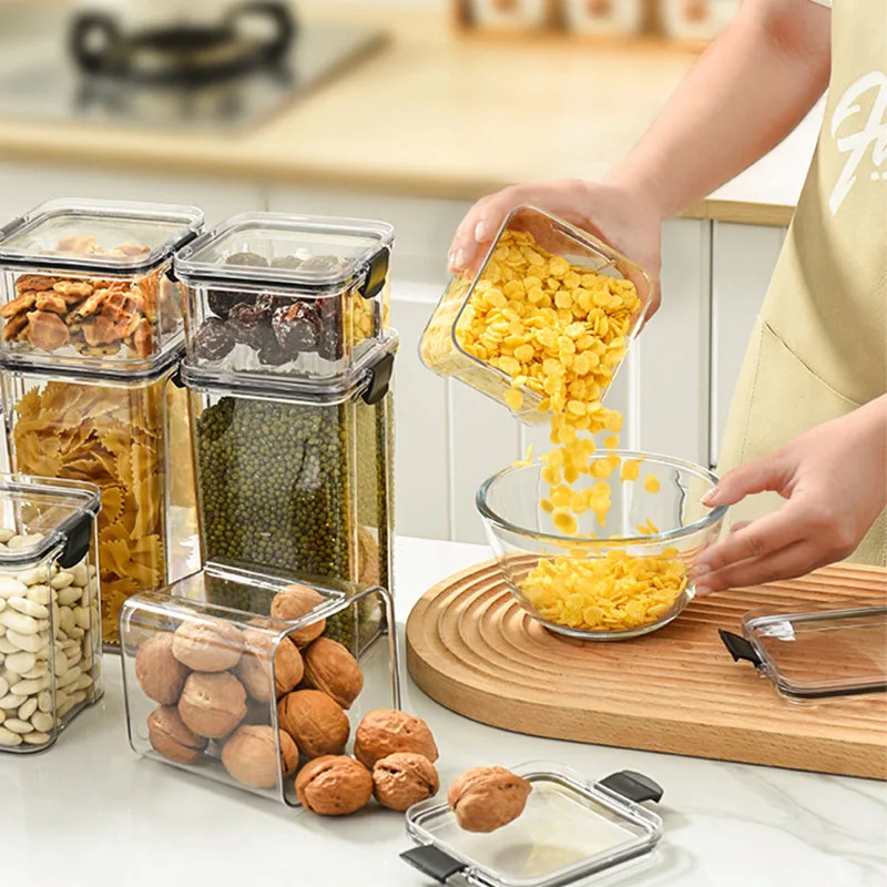 Sealed-Food-Storage-Box-Kitchen-Grain-Plastic-Jar-Dried-Fruit-Tea ...