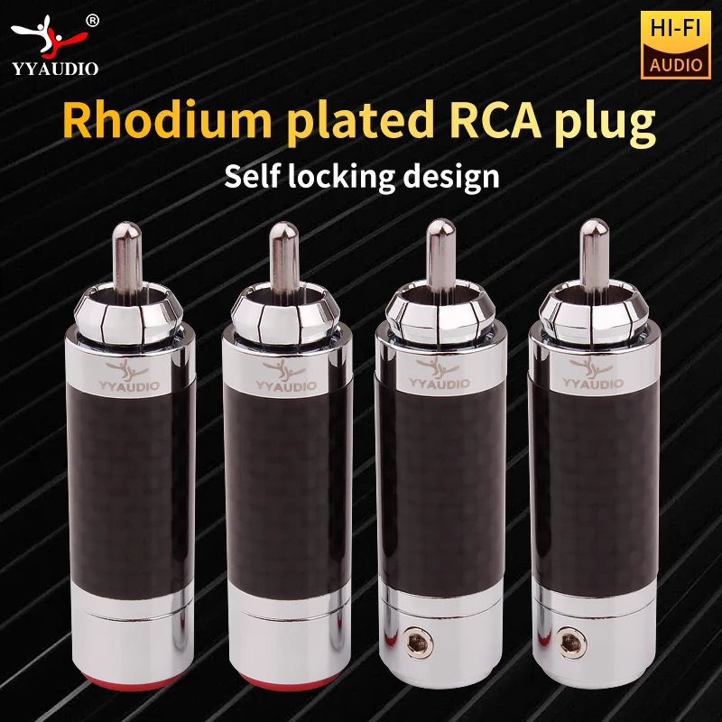 4pcs-Rhodium-Plated-RCA-Plug-HiFi-Connector-Plug-RCA-Adapter-Jack-For ...