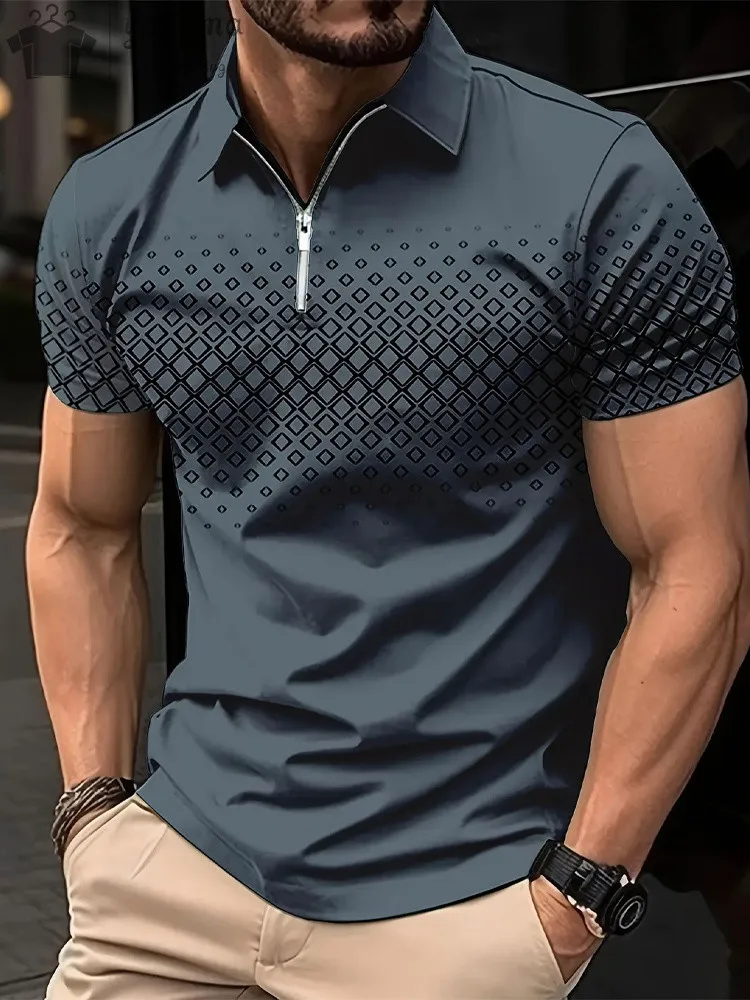 Men-Polo-Zipper-Polo-Shirt-Solid-Golf-Tops-Daily-Outdoor-Tees-Business ...
