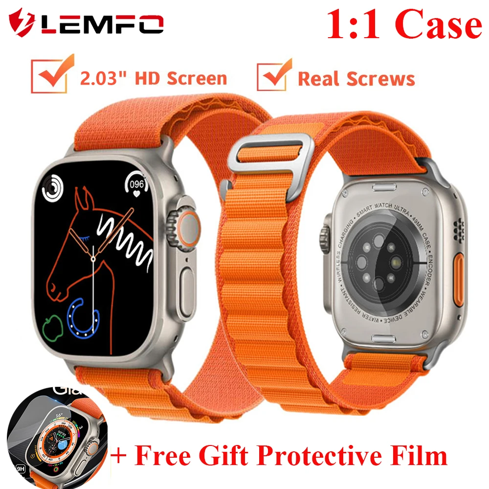 Original iwo relógio inteligente ws18max ultra series 8 masculino ...