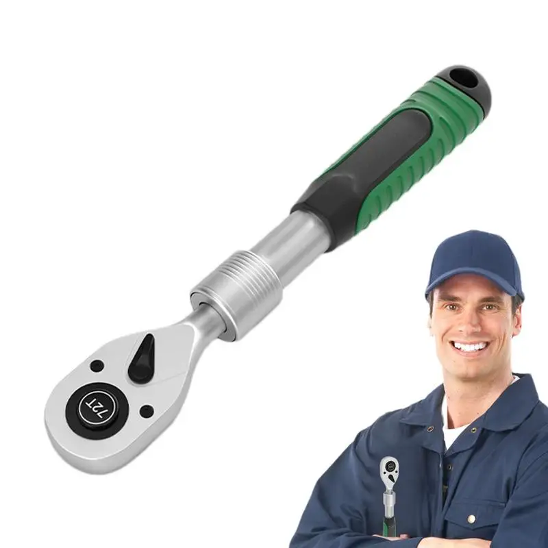 Extendable-Ratchet-Wrench-72-Tooth-Drive-Ratchet-Socket-Wrench-Rubber ...
