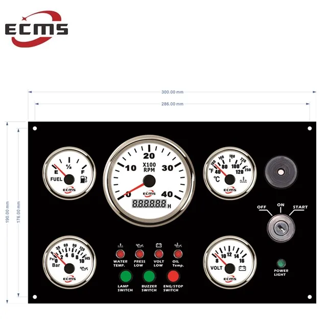 Marine Engine Instrument Gauges panel, Compatible All Vessels Dashboard ...