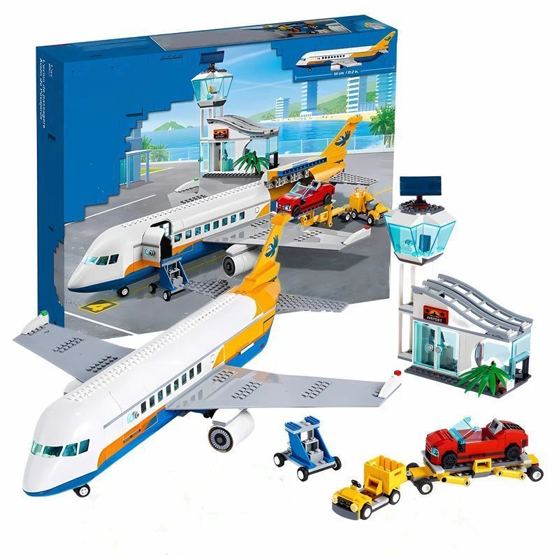 City-Airport-Aircraft-Plane-Model-Building-Bricks-Educational-Plane ...