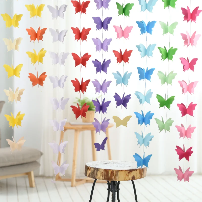 Butterfly Decoration Hanging String | Garland Butterflies Birthday - 3d ...