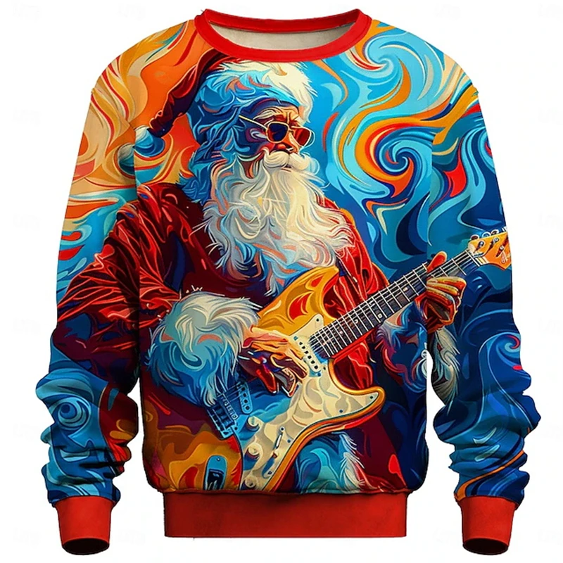 Christmas-Sweater-For-Men-3d-Full-Print-Santa-Claus-Graphic-Pullover ...