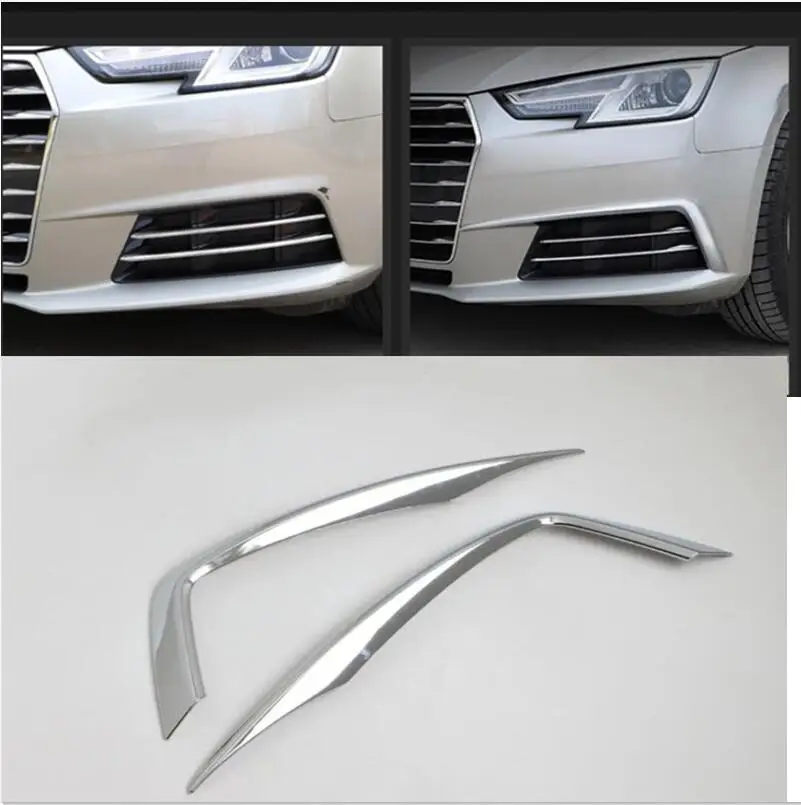Chrome Fog Light Trims Strips Molding 2016 2017 2018 2019 For Audi A4 ...