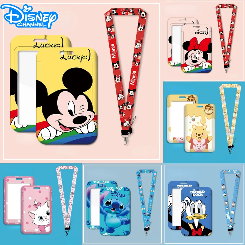 New-Disney-Mickey-Mouse-Id-Card-Holder-Kawaii-Stitch-Lanyard-Card ...