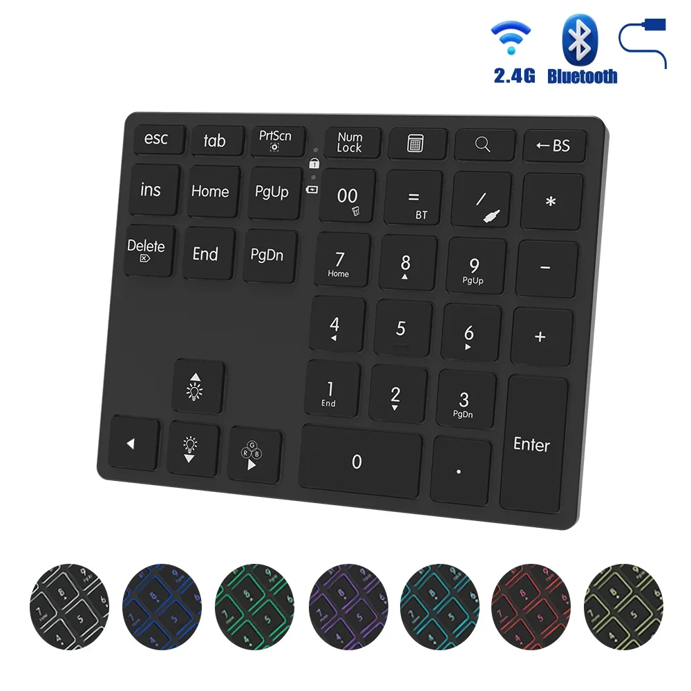 SeenDa-Backlight-Numeric-Keypad-RGB-Bluetooth-Rechargeable-Number-Pad ...