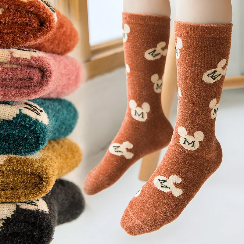 5Pairs-pack-Autumn-Winter-Warm-Thicken-Kids-Socks-Cartoon-Mickey-Minnie ...