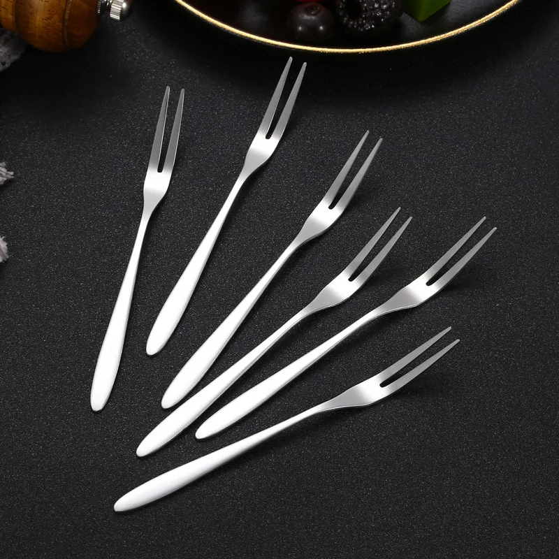 304-Stainless-Steel-Fruit-Fork-Thickened-Mooncake-Fork-Creative-Two ...