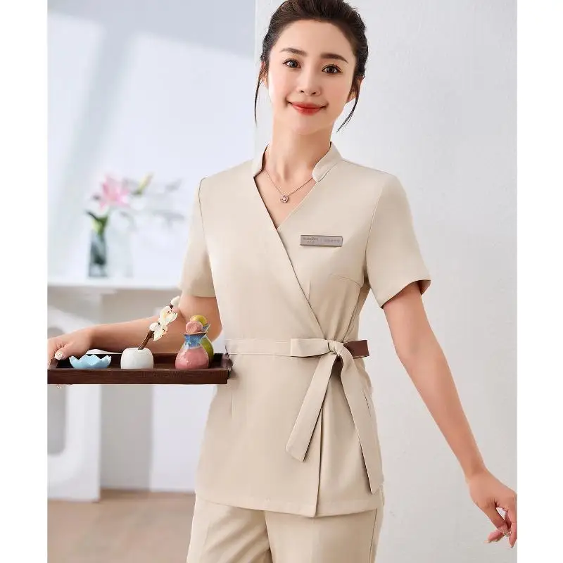 Beautician Work Clothes Women SPA Health Center Massage Technician Suit ...