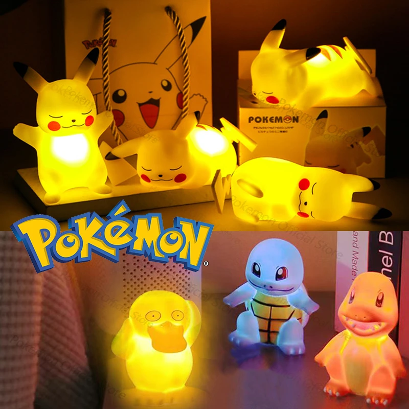 Pokemon Night Light Anime Pikachu Charmander Squirtle Psyduck Led Light ...