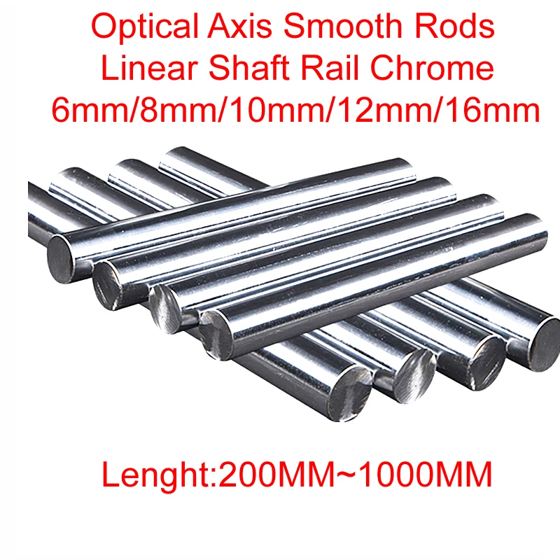 Optical Axis Smooth Rods Linear Shaft Rail Chrome Plated Guide Slide ...