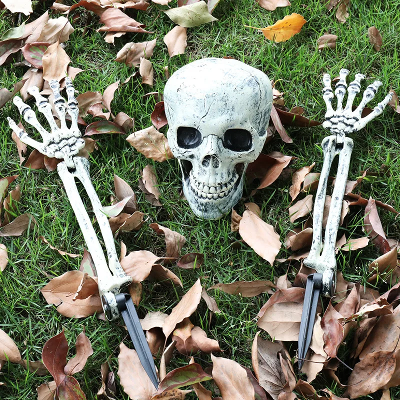 Halloween-skeleton-skull-simulation-skeleton-hand-bone-garden-lawn ...