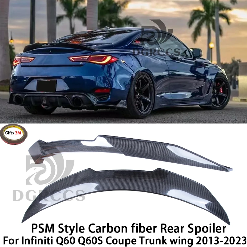 For-Infiniti-Q60-Q60S-Coupe-PSM-Style-Carbon-fiber-Rear-Spoiler-Trunk ...