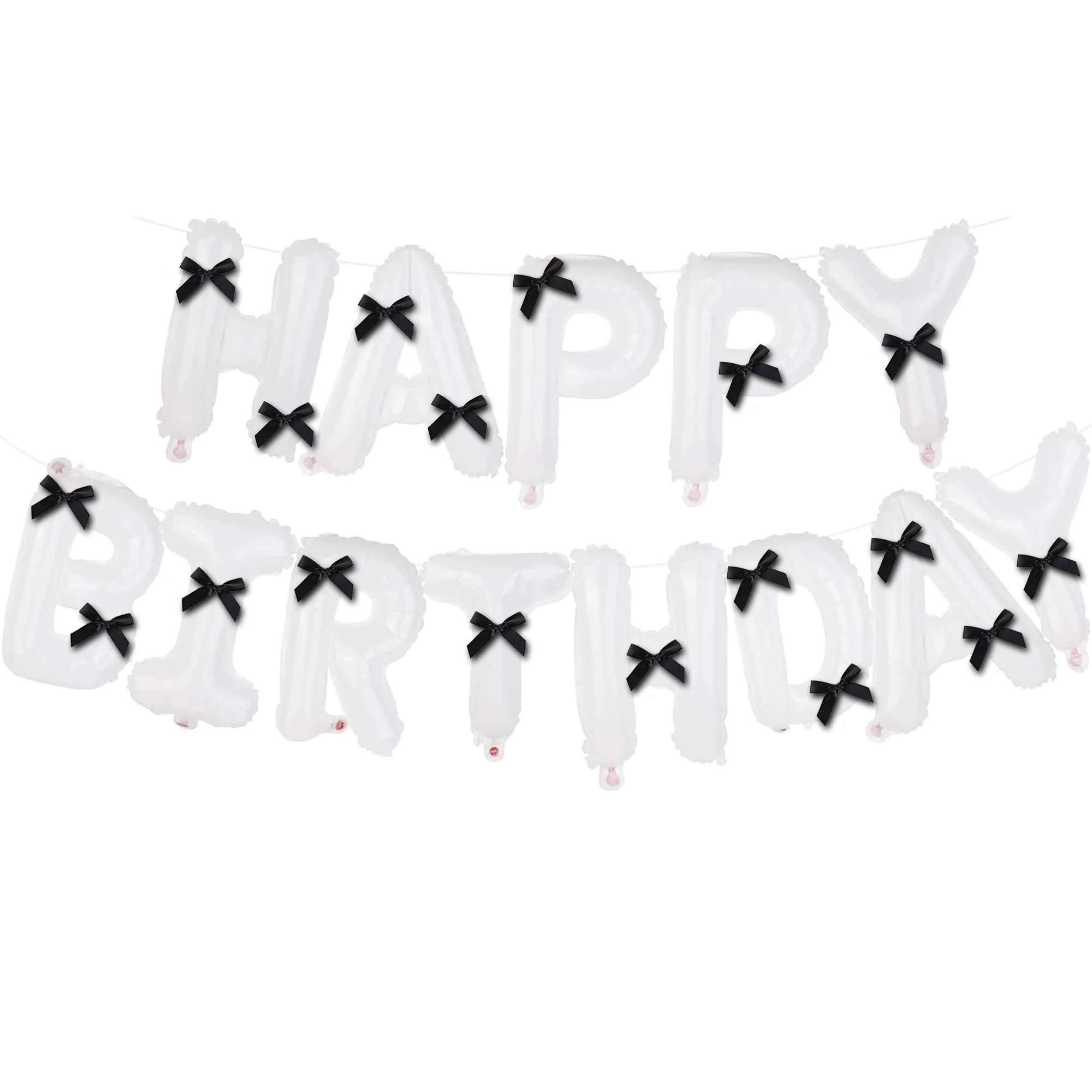 White 33 piece set of Happy Birthday balloons, 16 inch aluminum foil ...