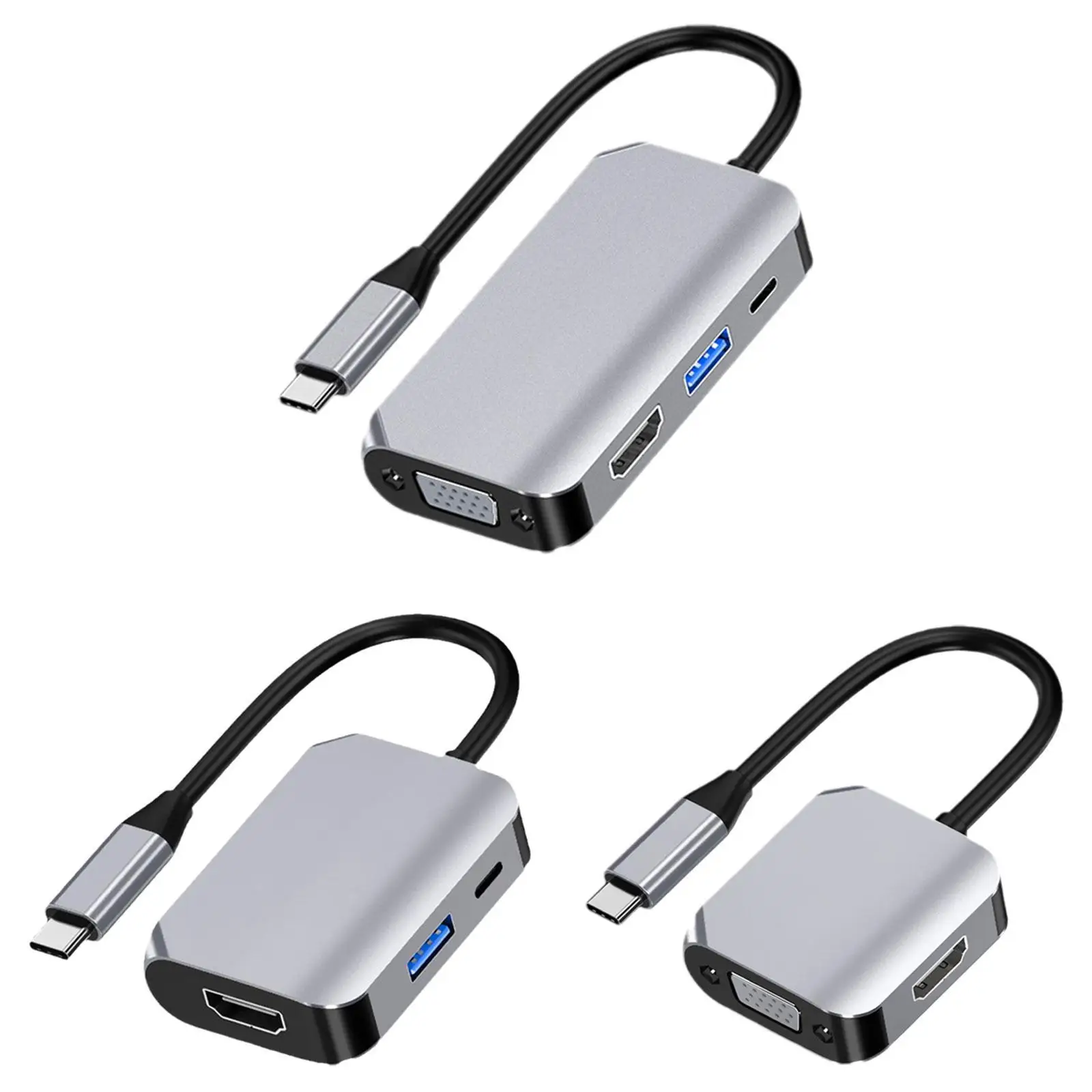 Adaptador-de-concentrador-VGA-compatible-con-USB-C-a-HDMI-base-de ...