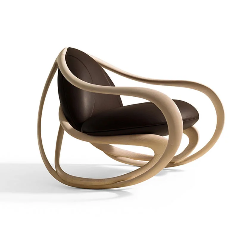Italian creative special shaped solid wood rocking chair Italian light ...