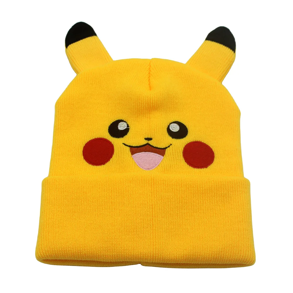Pokemon-Anime-Figure-Pikachu-Embroidery-Acrylic-Fibers-Knitted-Hat ...