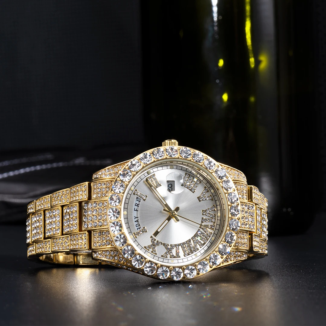 Ladies-Quartz-Watch-Day-And-Date-Gold-Bling-Bling-Full-Diamond-Luxury ...