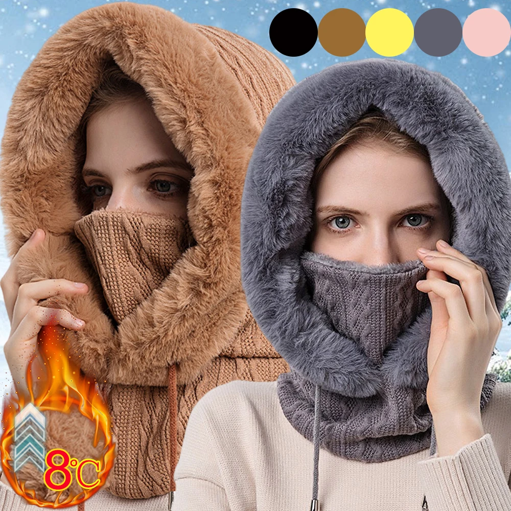 Winter-Warm-Fleece-Hat-Hood-Windproof-Breathable-Thermal-Neck-Scarf ...