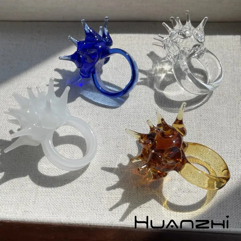 HUANZHI-Anillo-de-punta-de-resina-transparente-para-mujer-sortija-nica ...