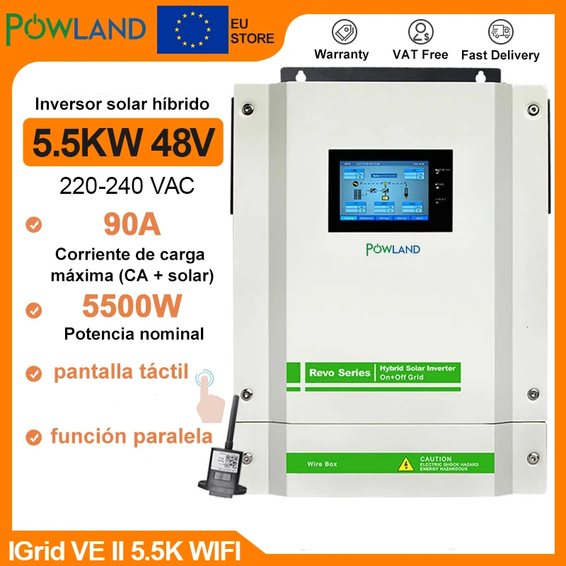 Inversor Solar híbrido MPPT de 5,5kw de salida, 220V, 48V, entrada PV ...