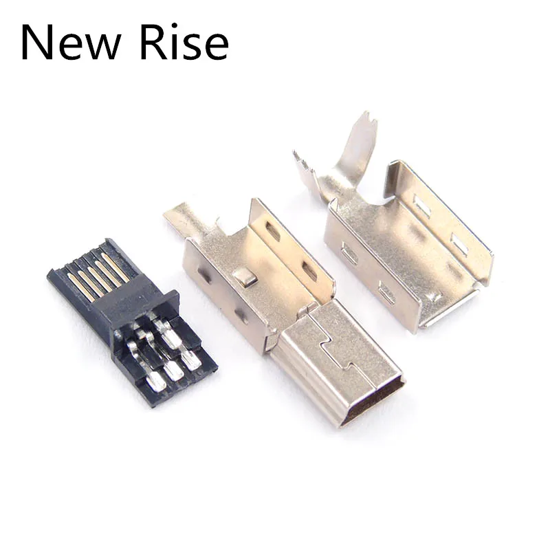 10Pcs Mini USB 5PIN Male Connector Welding line Charging USB Plug Male ...