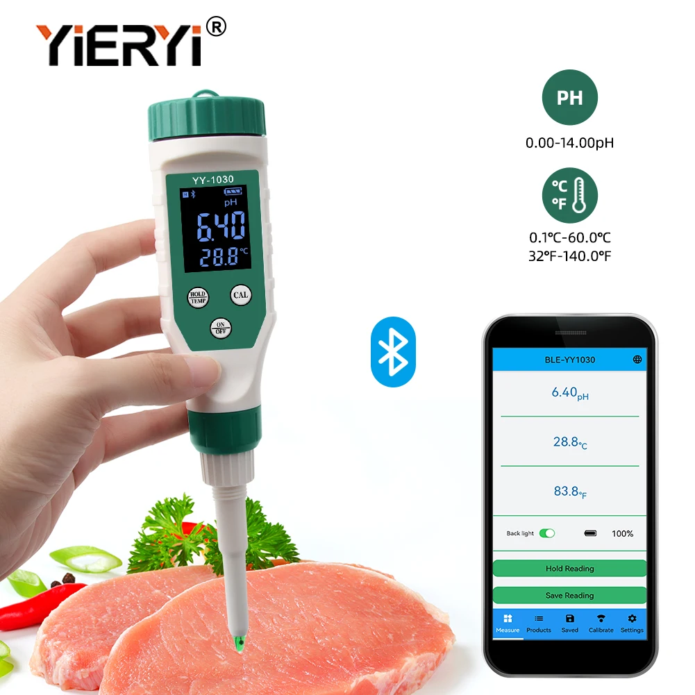 Yieryi Medidor de PH inteligente con Bluetooth, Monitor de calidad del agua para acuario, SPA ...
